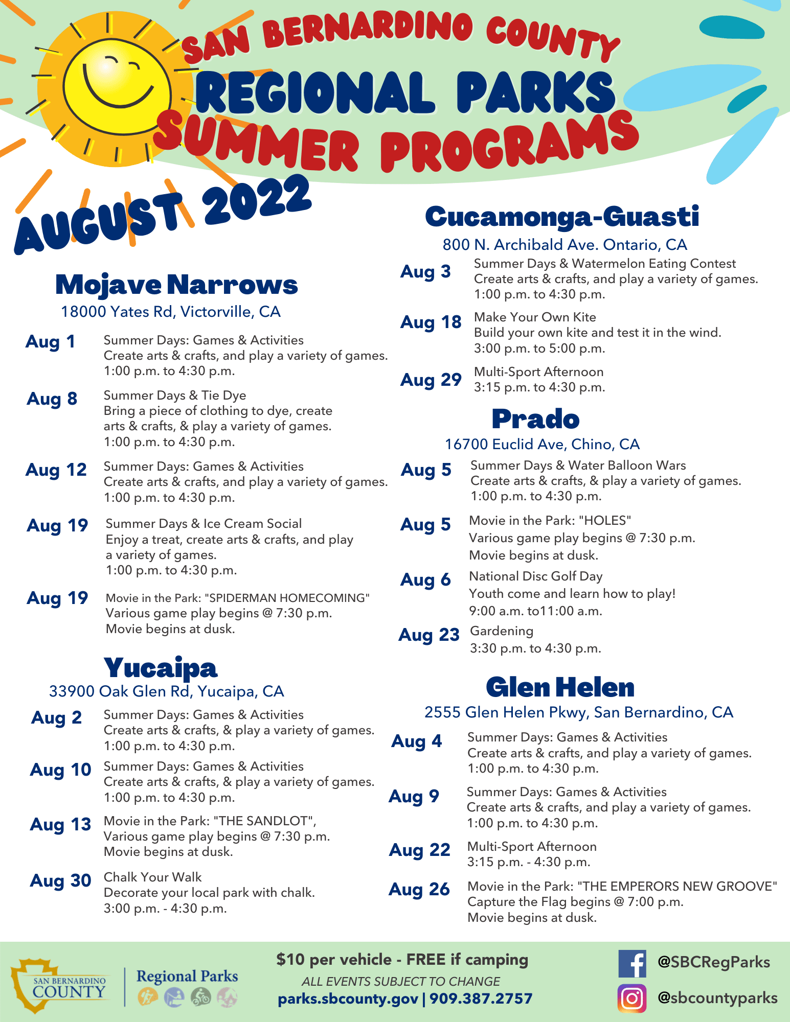 Parks – San Bernardino County Regional Parks