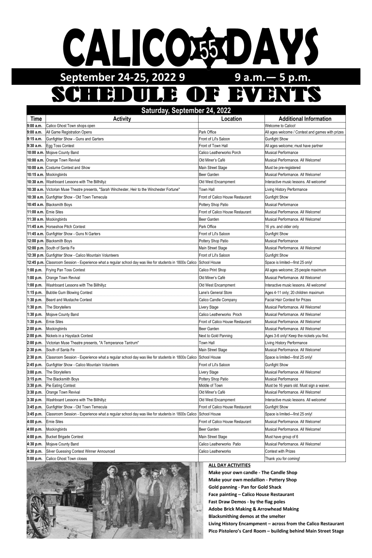 Calico Days – Parks