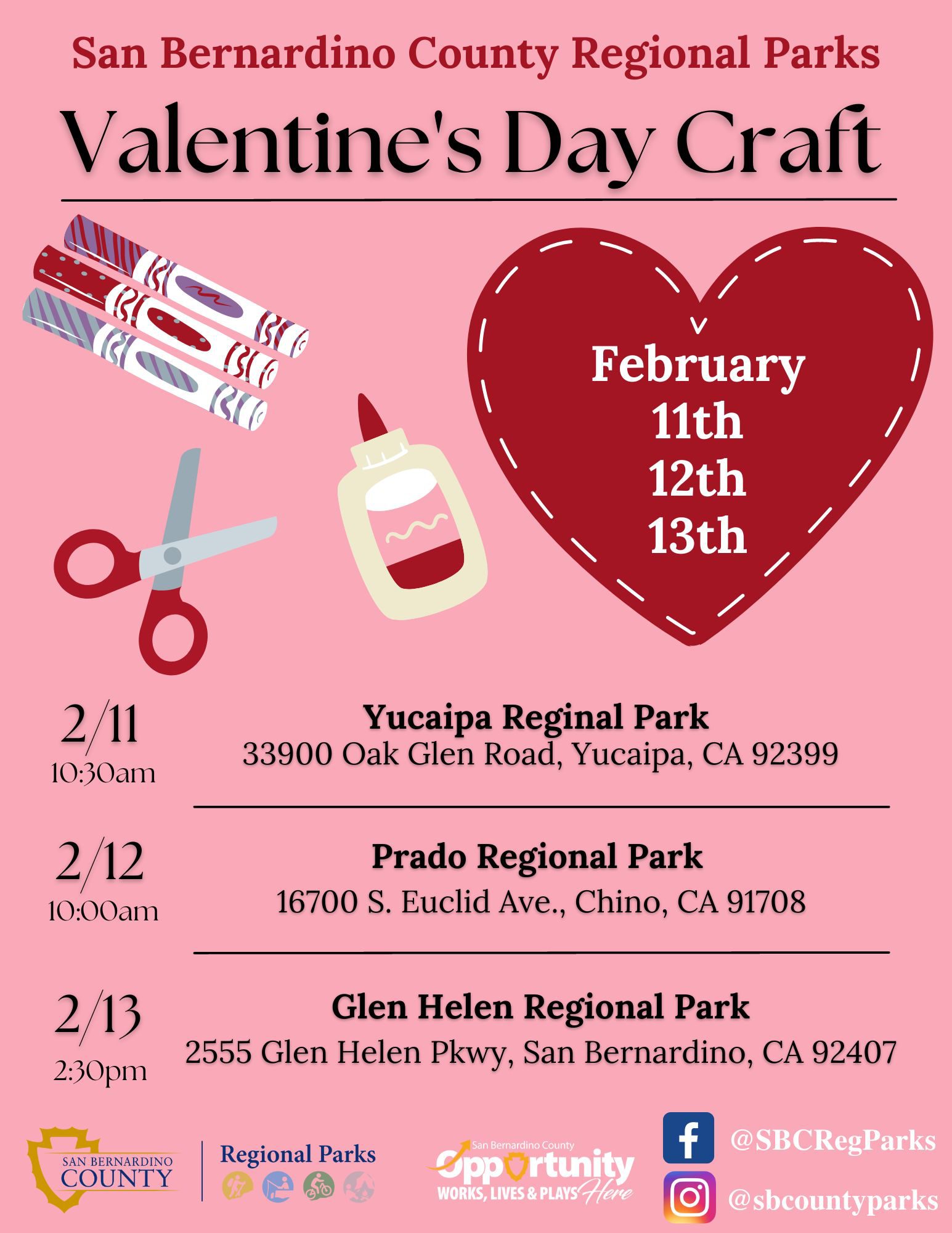 Make a Valentine’s Day Craft at Glen Helen Regional Park – Parks